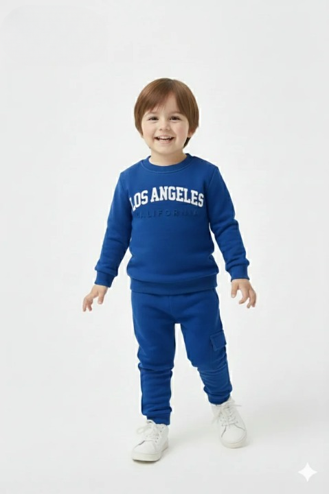 Royal Blue Fleece Suit – Cargo Pocket Edition | Winter 2025 – Zarhas.pk